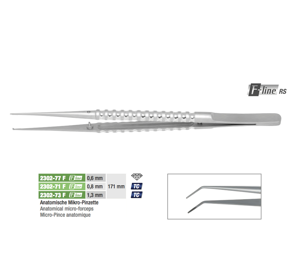 Anatomical micro-forceps angled – Biometric